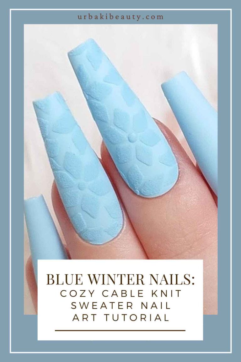Blue Winter Nails: Cozy Cable Knit Sweater Nail Art Tutorial